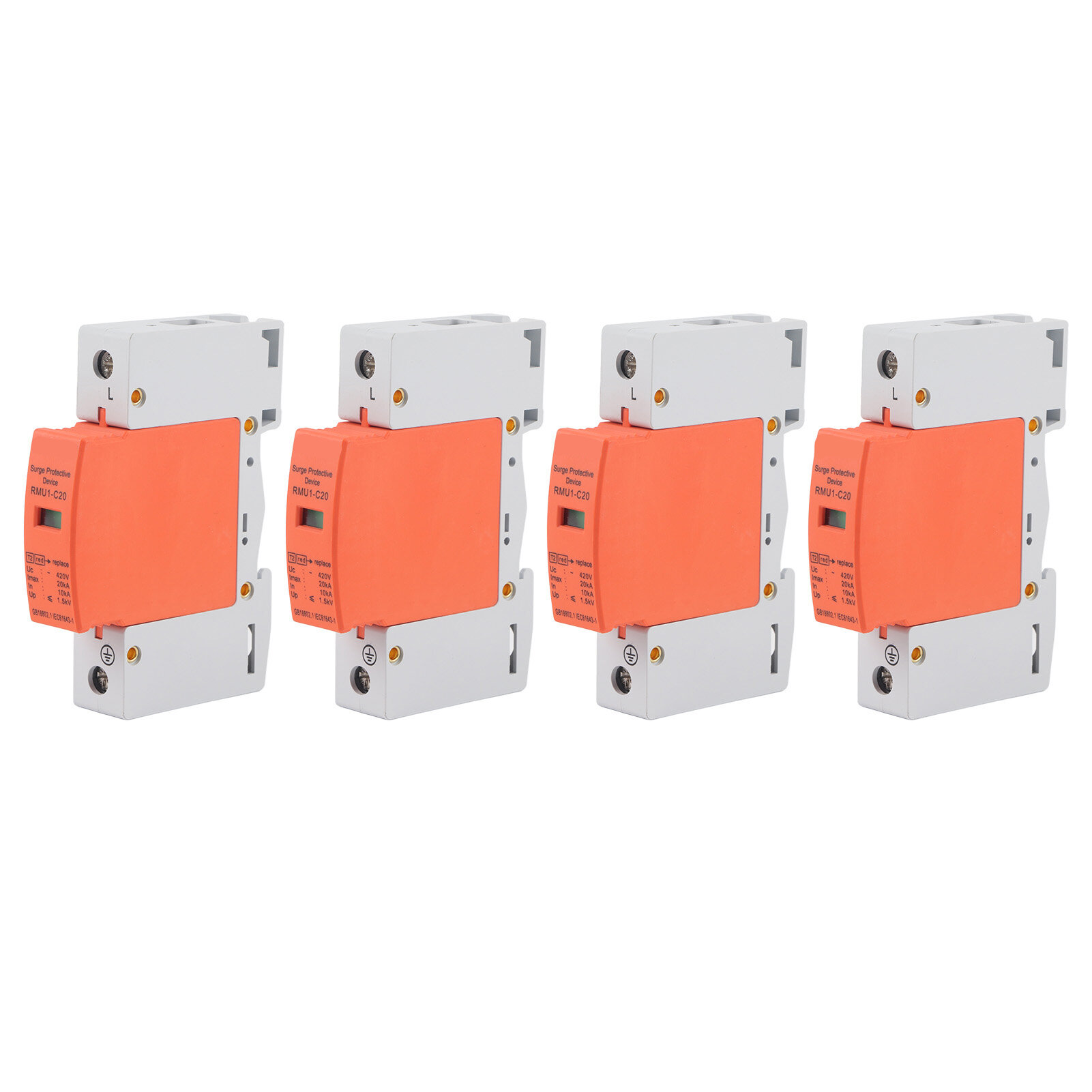4 шт. 1P устройство защиты от перенапряжения SPD AC 420 В RMU1-C20 для крепления на DIN-рейку, устройство защиты дома от перенапряжения для защиты электрощита