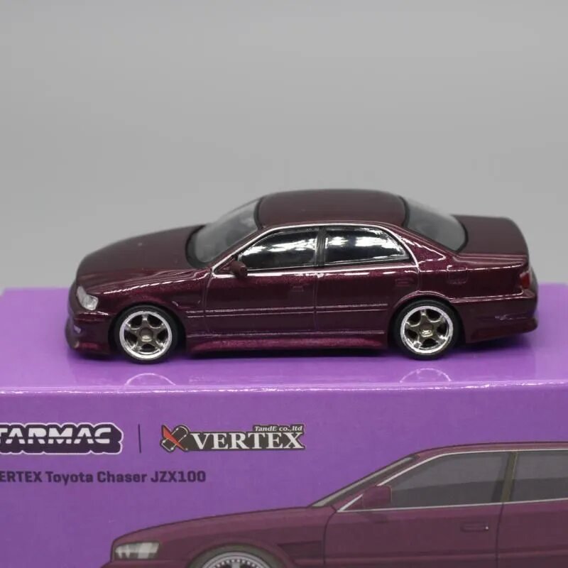 Машинка Tarmac Works VERTEX Toyota Chaser JZX100, масштаб 1:12, бордовая