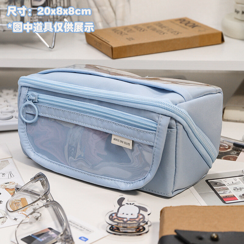 Пенал Prism 2024, синий, для 4-6 классов, 80 ручек