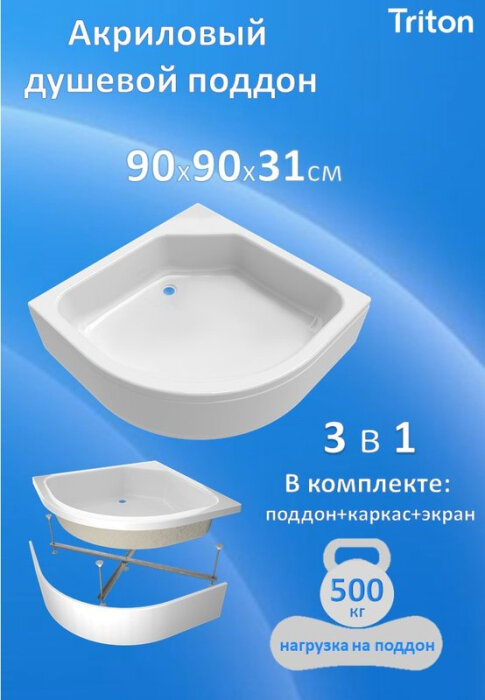 Поддон для душа Triton ПД4 90х90