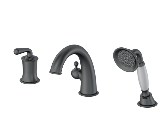 Смеситель на борт ванны Wonzon & Woghand WW-88659008-BGM, темный графит