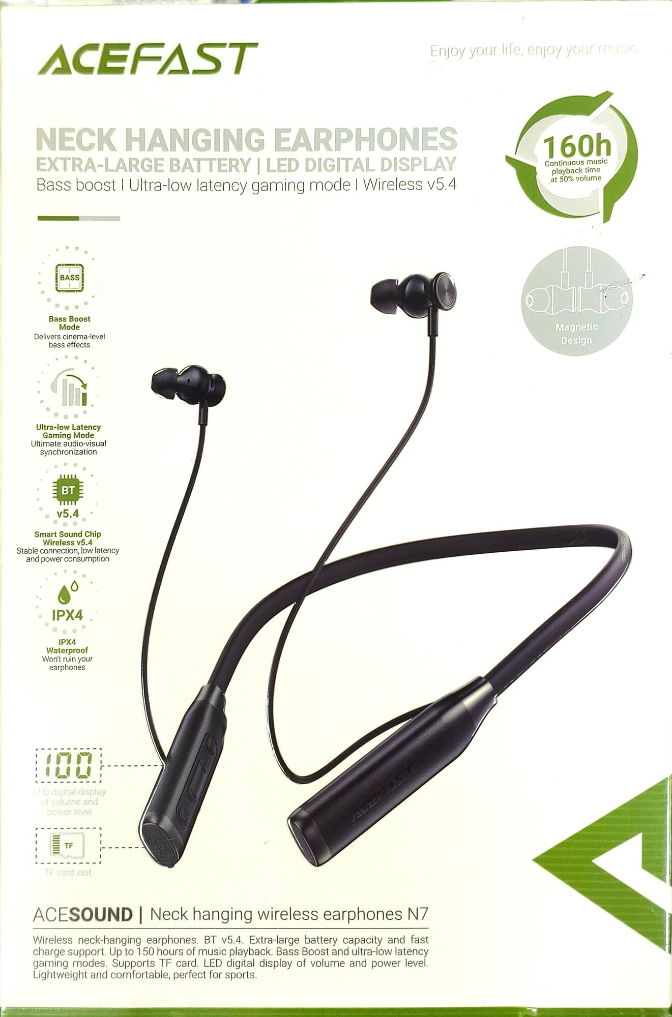 Беспроводные наушники Bluetooth Acefast N7