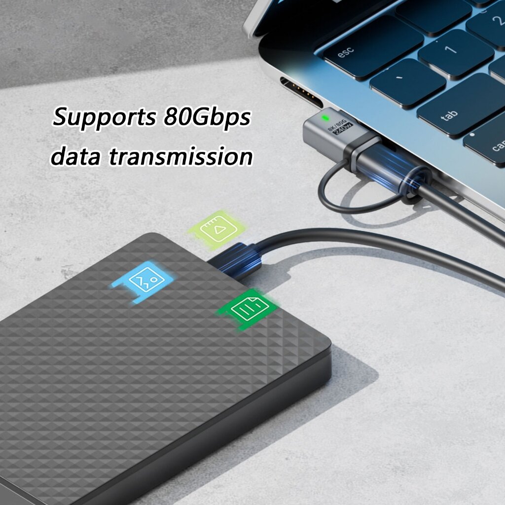 USB4-удлинитель 80 Гбит/с, Черный - 14C — фото 1