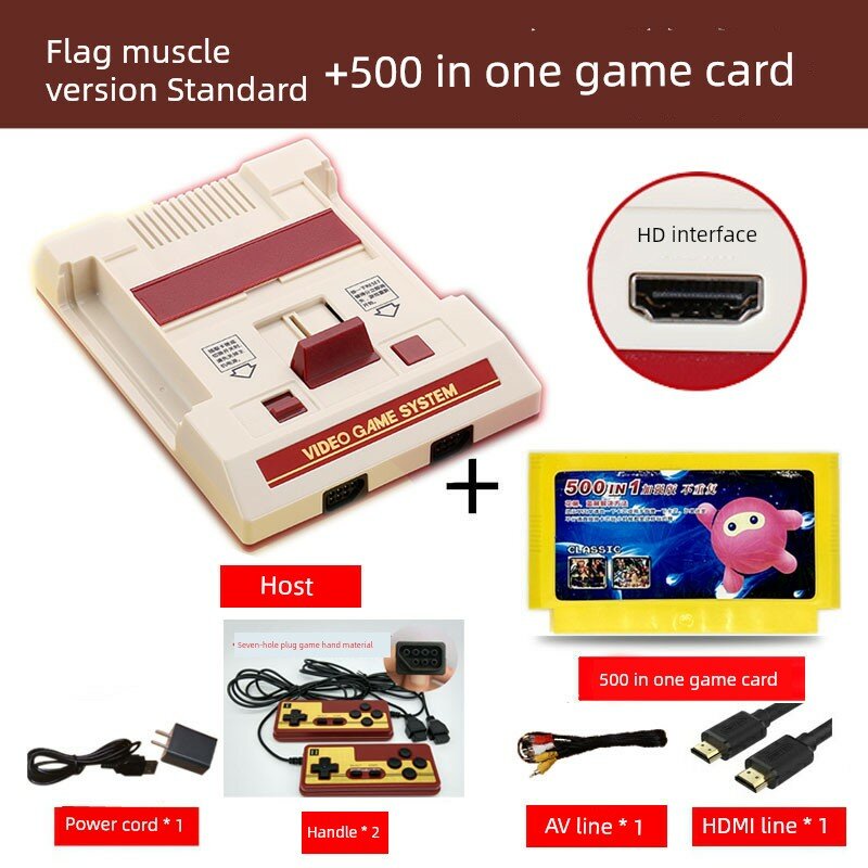 Консоль C56B Флагман для ретро-игр Famicom с двойными контроллерами, набор 500 в 1 для 4K телевизоров