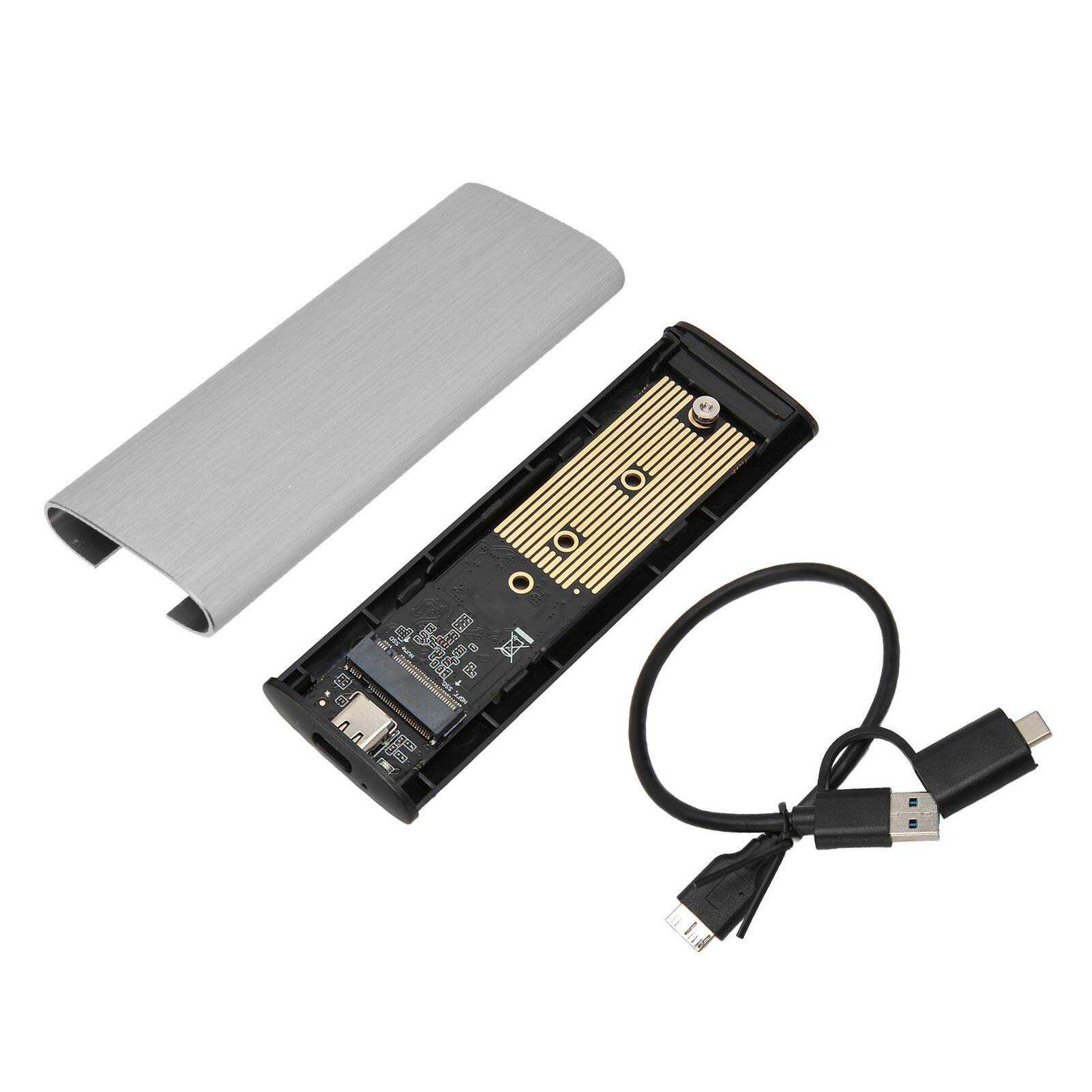 Внешний корпус для ssd m . 2 nvme pcie ngff sata usb 3 . 2 gen 2 10 гбит с из алюминиевого сплава серый без жесткого диска
