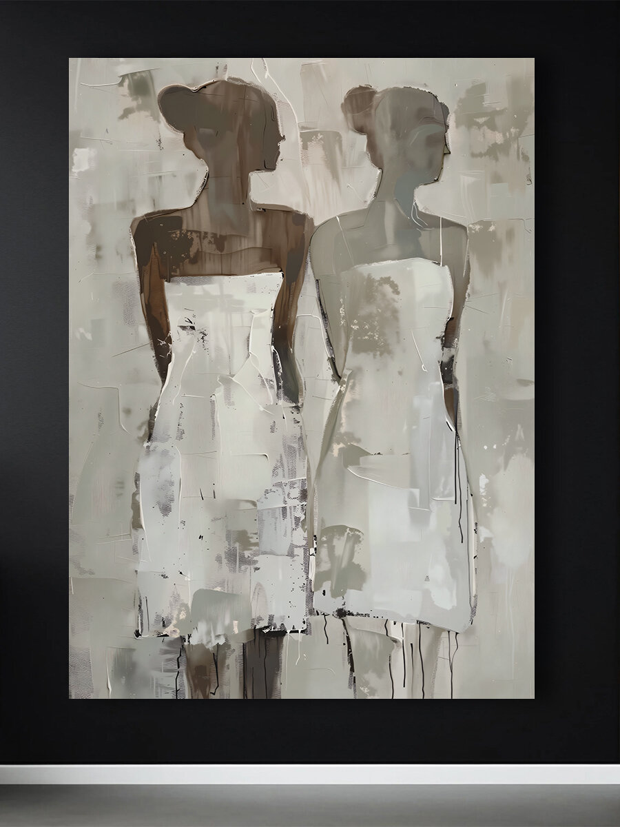 Картина интерьерная - "Абстрактные люди, силуэты" , 40х60 см.