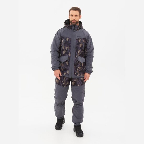 Костюм демисезонный Huntsman Горка-Люкс ткань Исландия/Алова цвет Серый/КМФ 001 размер 48-50/182-188