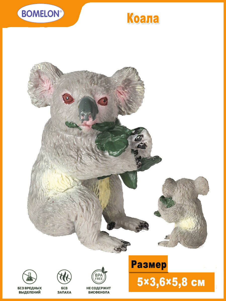 Фигурки Дикое животное, Фигурка Коала 5 см(S размер), Koala, Экологичный АБС-пластик , развивающие игрушки для детей