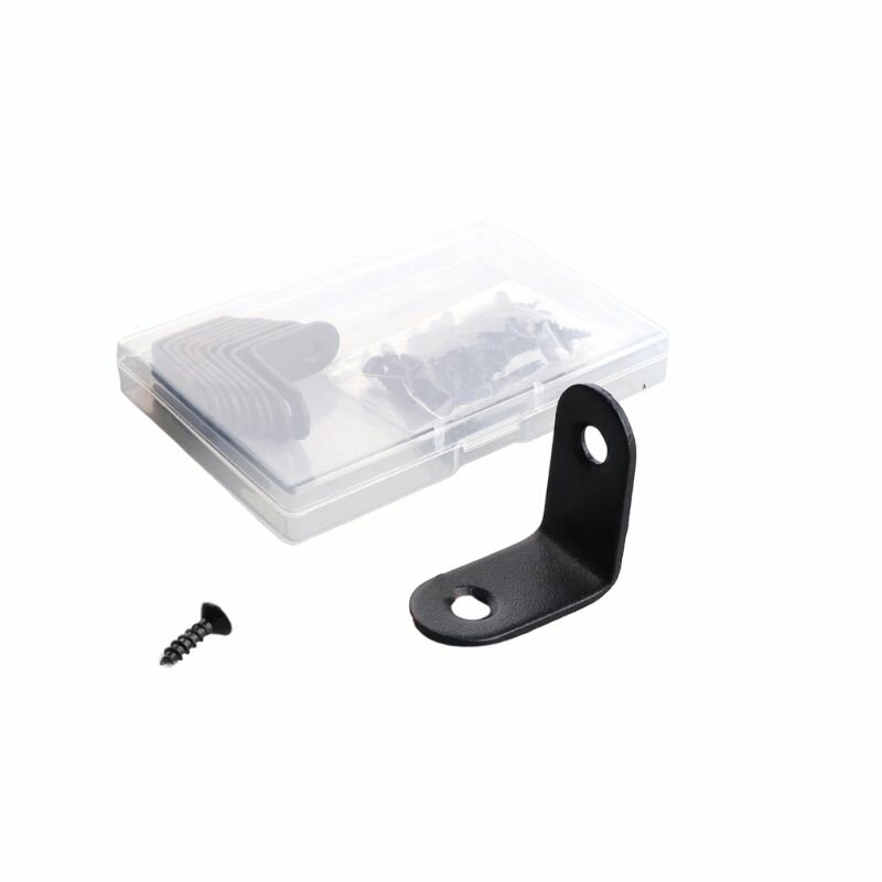 (10 шт) Матовая черная коробка L-образный угол из нержавеющей стали с кодовым обозначением, набор угловых утюгов, многофункциональный держатель для ластовицы-20x20x16 мм