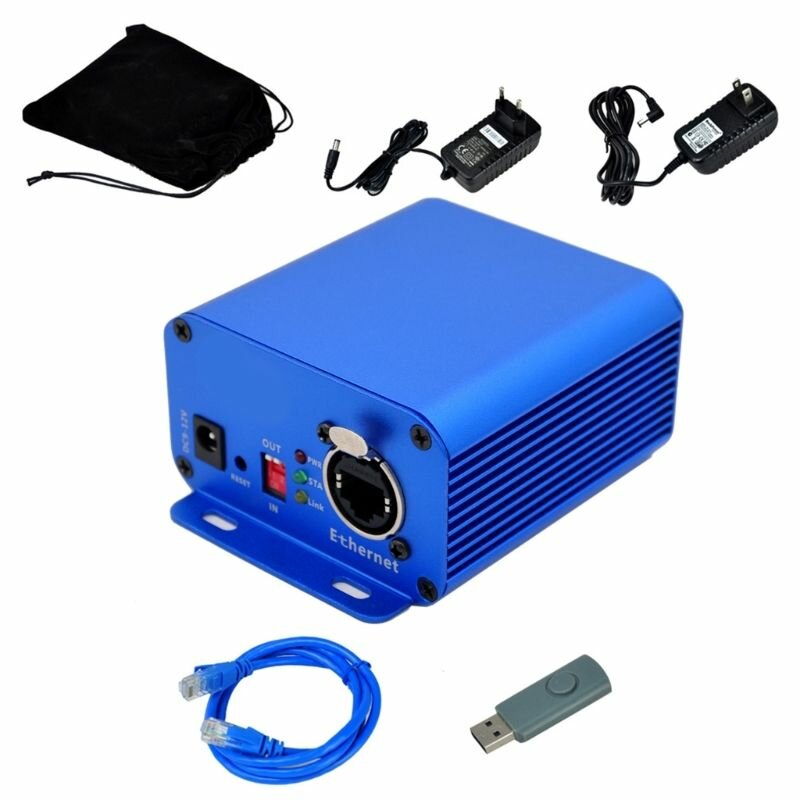 Сетевой контроллер передачи сигнала сценического освещения, 3-ядерный вход и выход с сетевым интерфейсом (европейский стандарт)