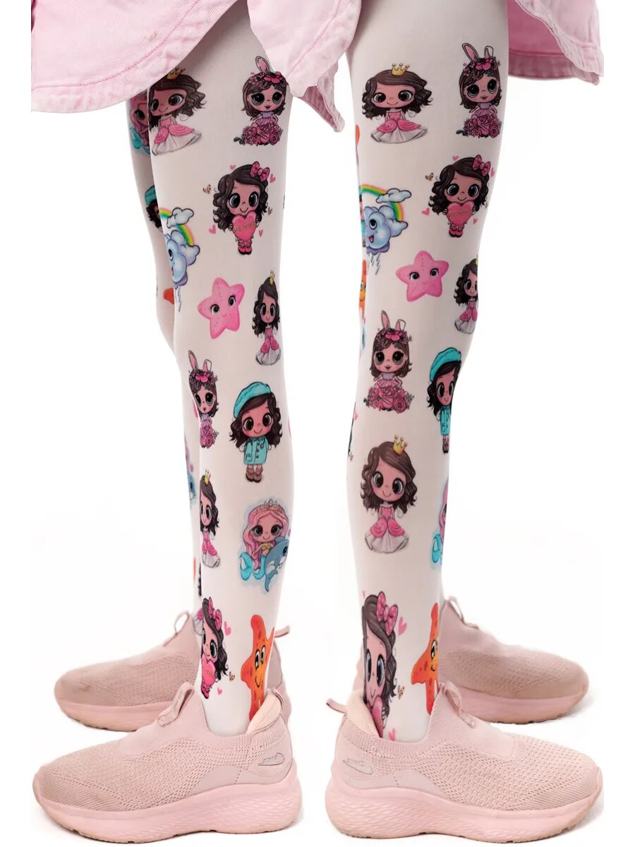 Колготки TTights, 50 den, размер 5-7 лет, белый, коричневый, черный, бежевый, синий — фото 1