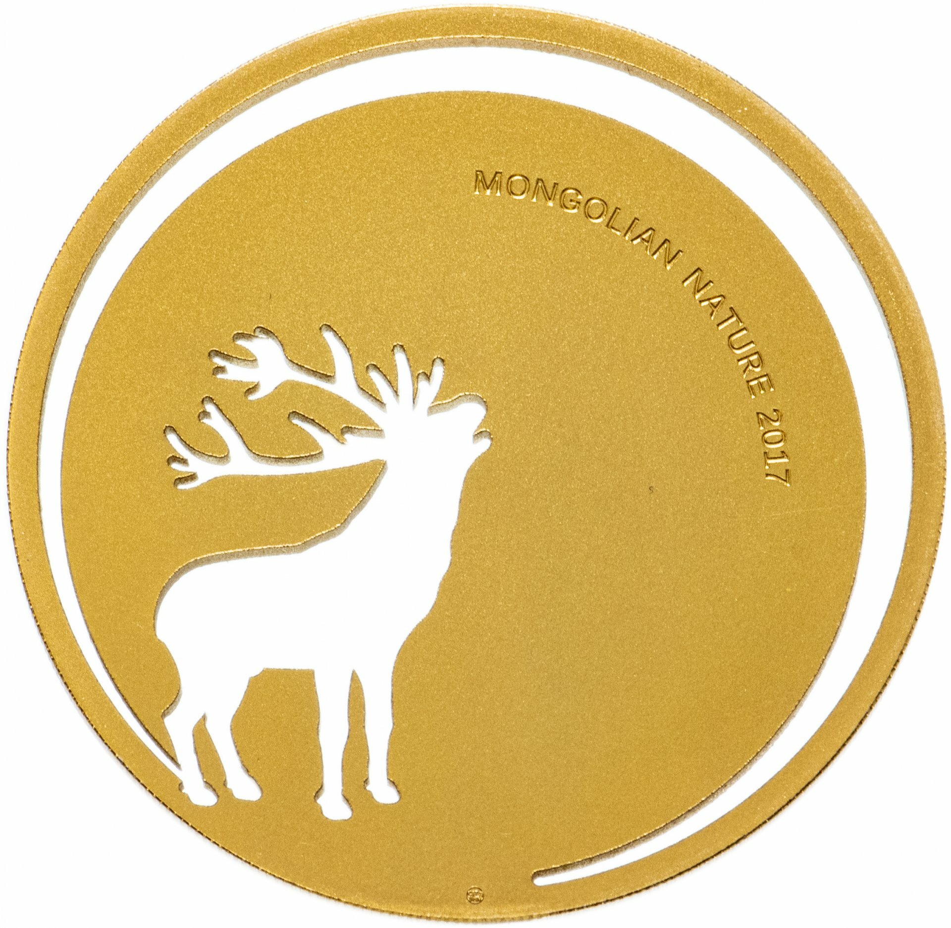 Монголия 500 тугриков 2017 "Олень", в футляре с сертификатом, Серебро 925, в сохранности UNC