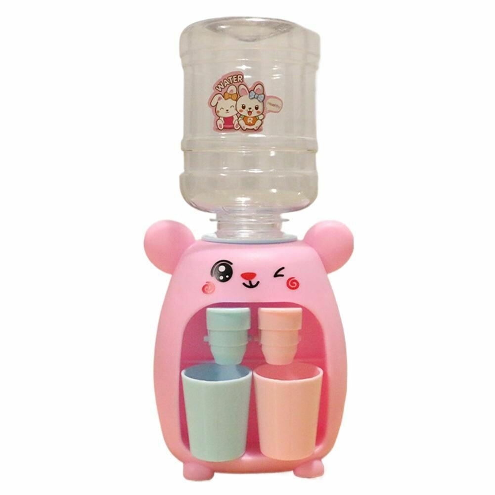 Кулер для воды детский настольный зайчик розовый, мини-диспенсер для ребёнка