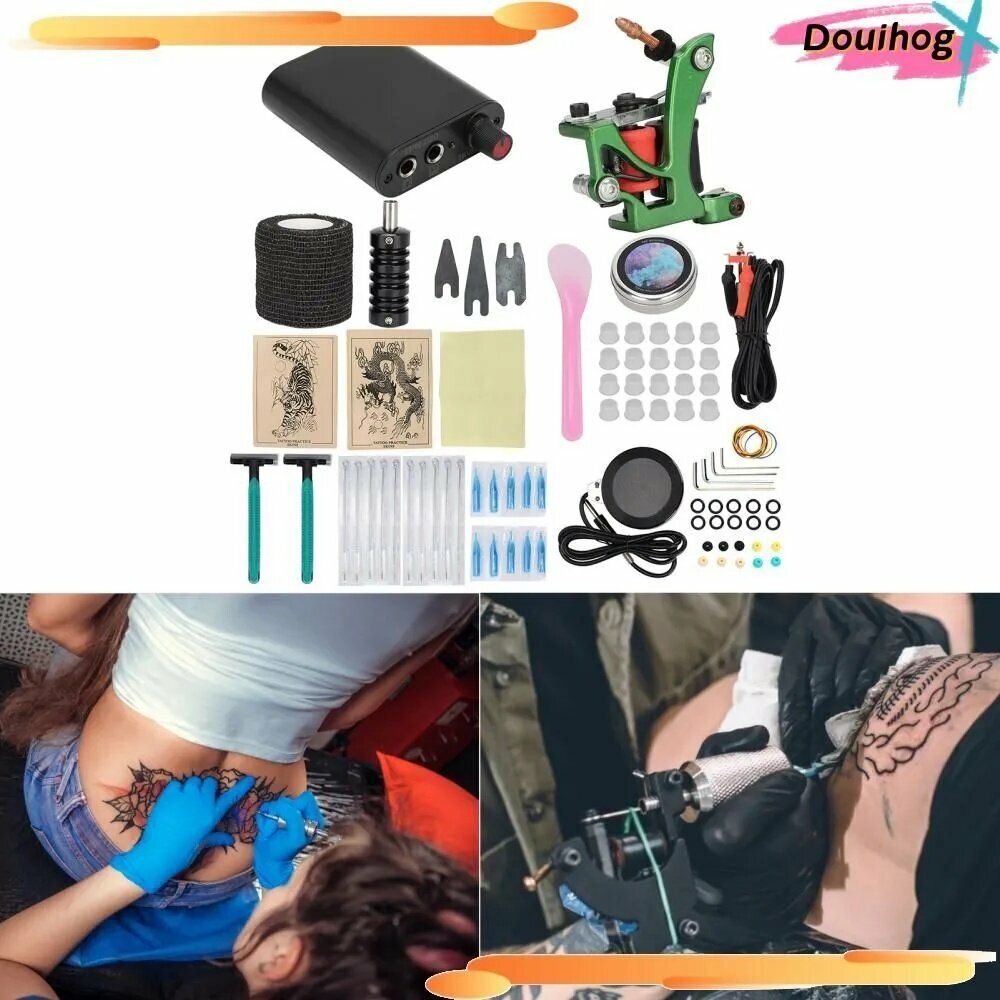 Мини-тату машина, регулируемая мощность, полный комплект для аккуратных татуировок