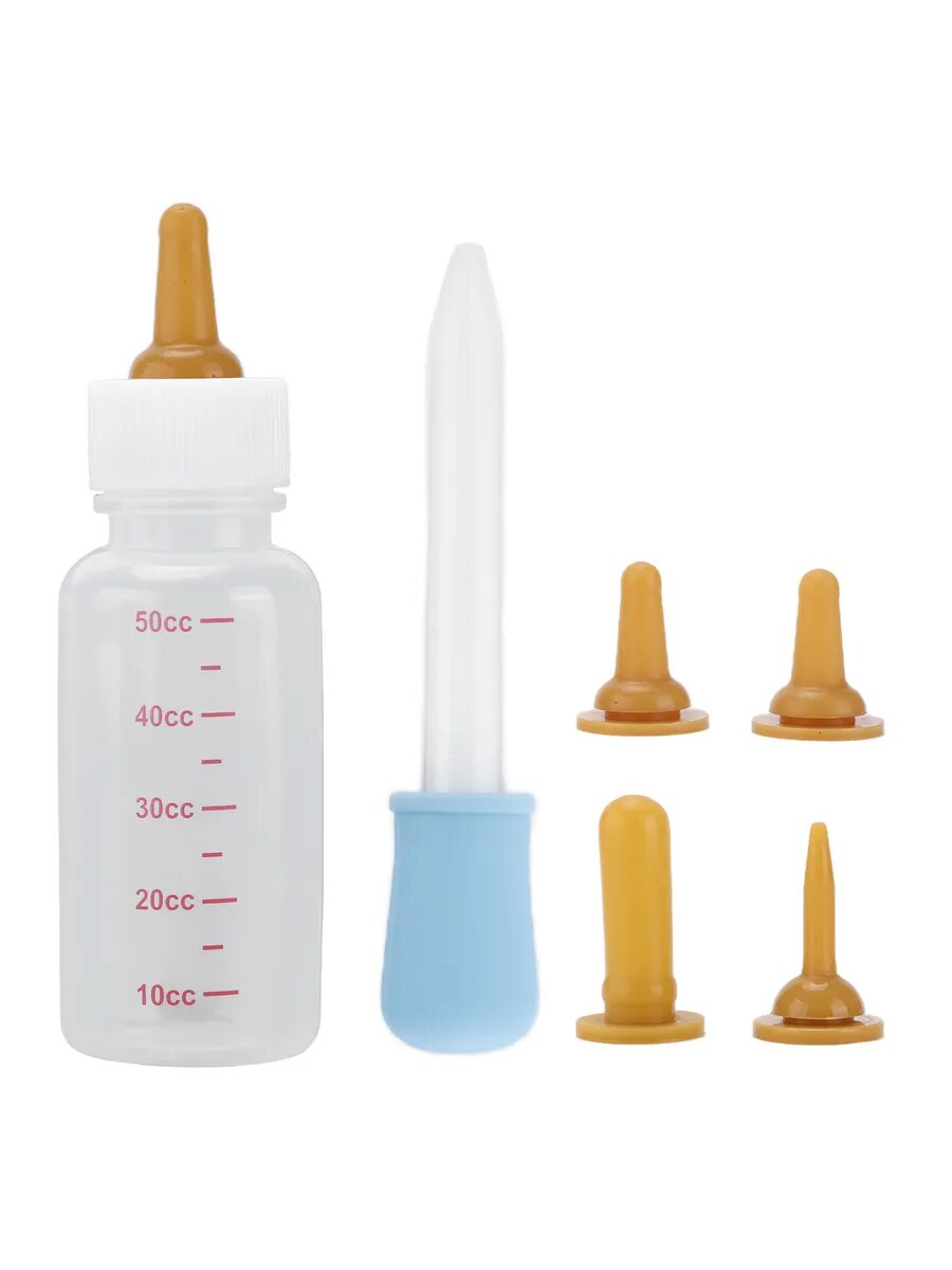 Маленькая бутылочка для кормления домашних животных, соска,