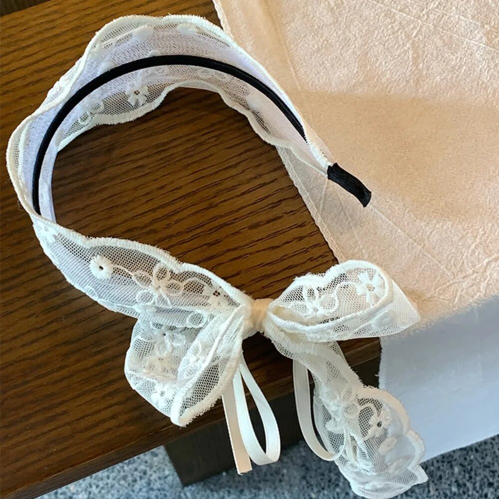 Кожаный ободок для волос White