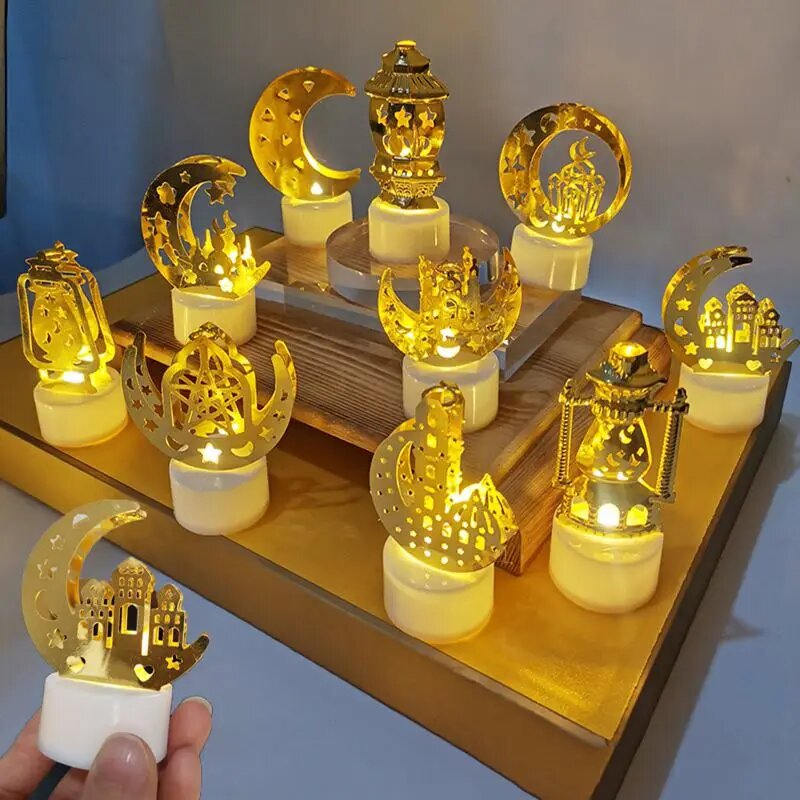 LED фонарики "Луна и звезды" Alivparty, 10 шт.