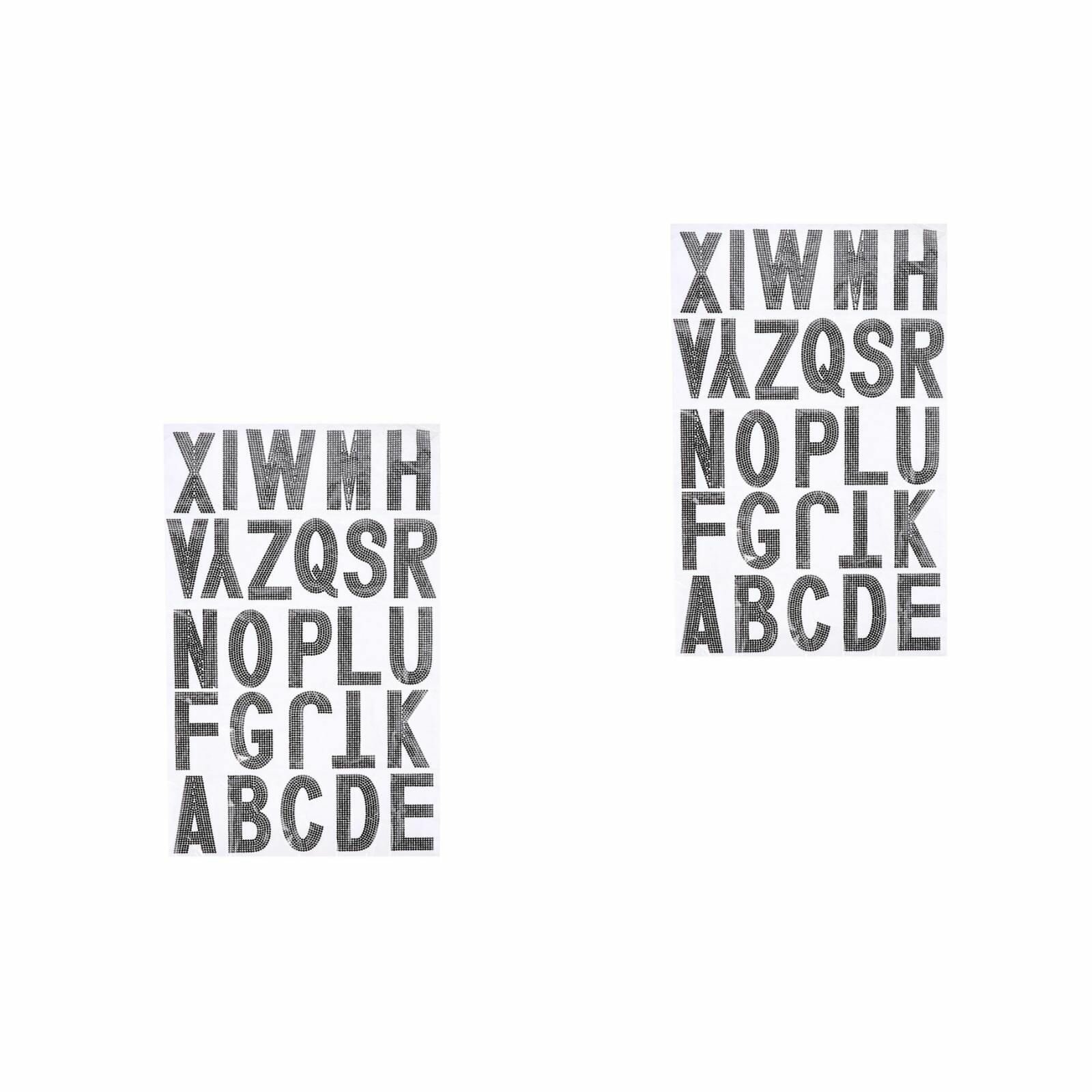 Черные блестящие наклейки с буквами из страз, набор 52 шт для декорирования и творчества