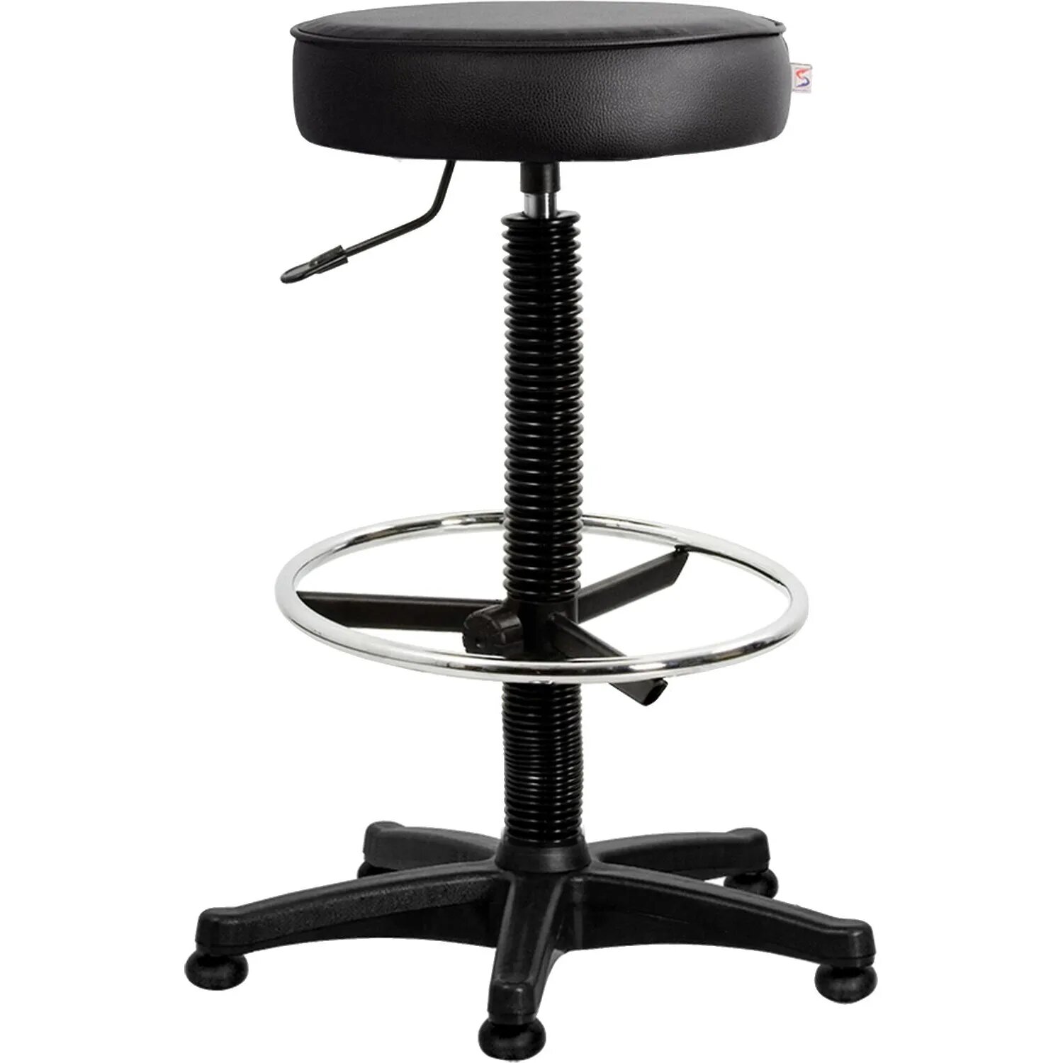 Кресло кассира UN_Solo gtsN3 ring base высокая база/кожзам черный v4