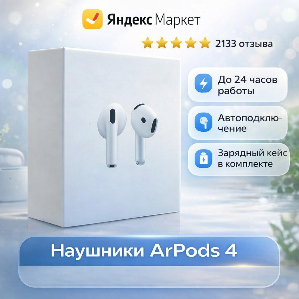 Беспроводные наушники ArPods 4, беспроводная связь, шумоподавление