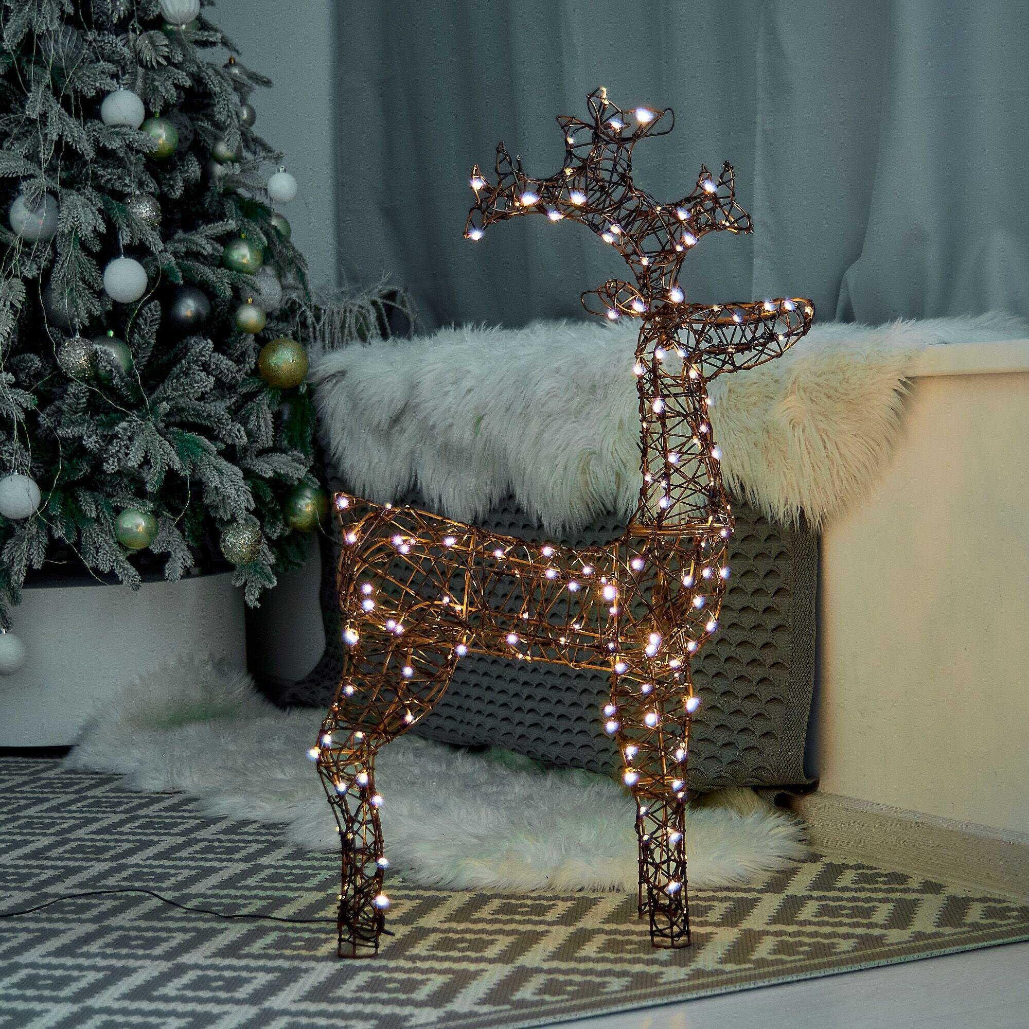 Фигура светодиодная каркасная ОЛЕНЬ-2 ULD-М3660-080/STA ТЕП БЕЛ свет 36Х60СМ 80 IP44 UNIEL