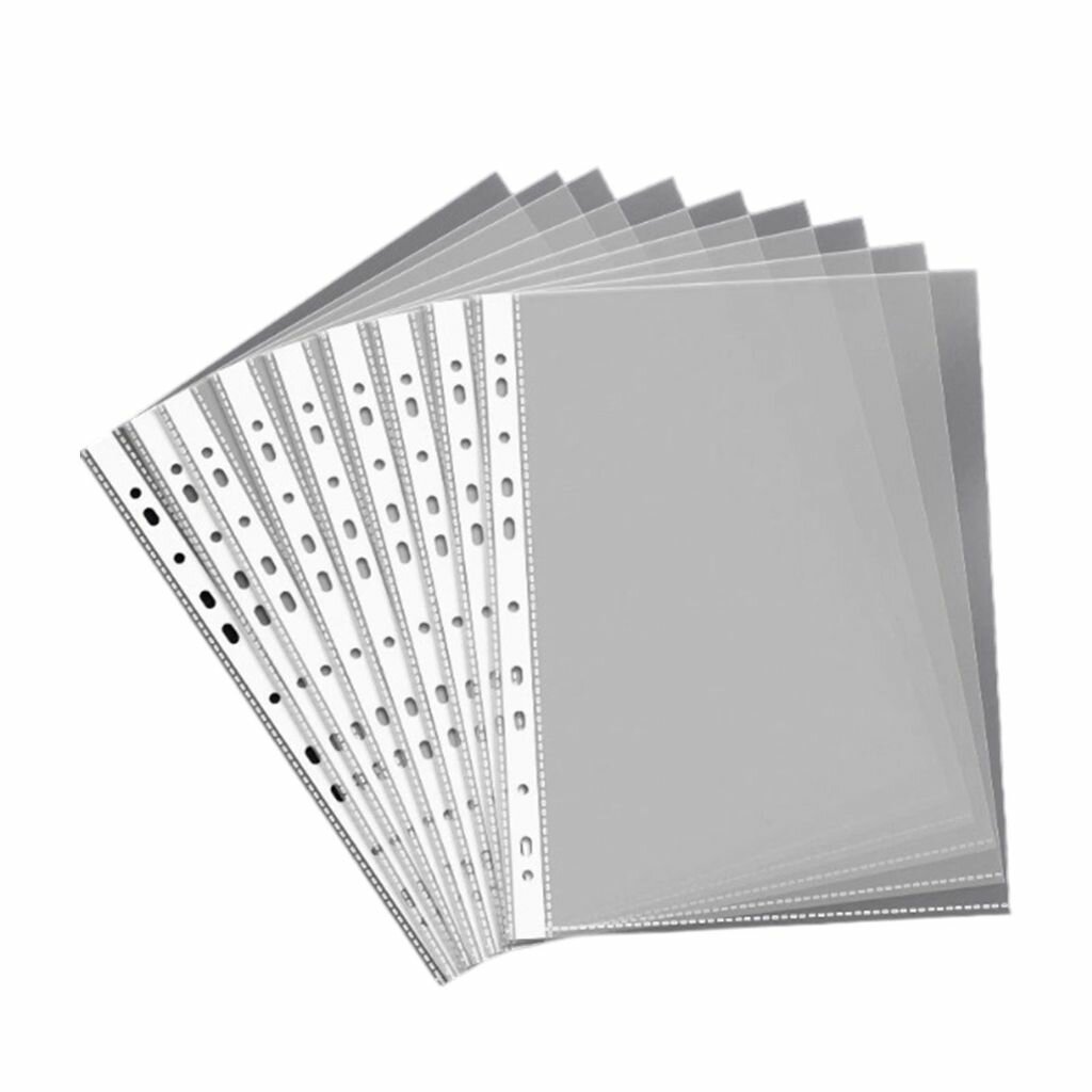 50 шт, прозрачный пакет для вкладышей с 11 отверстиями, пленка защиты данных документов, водонепроницаемая сумка хранения документов-утолщенная 6C