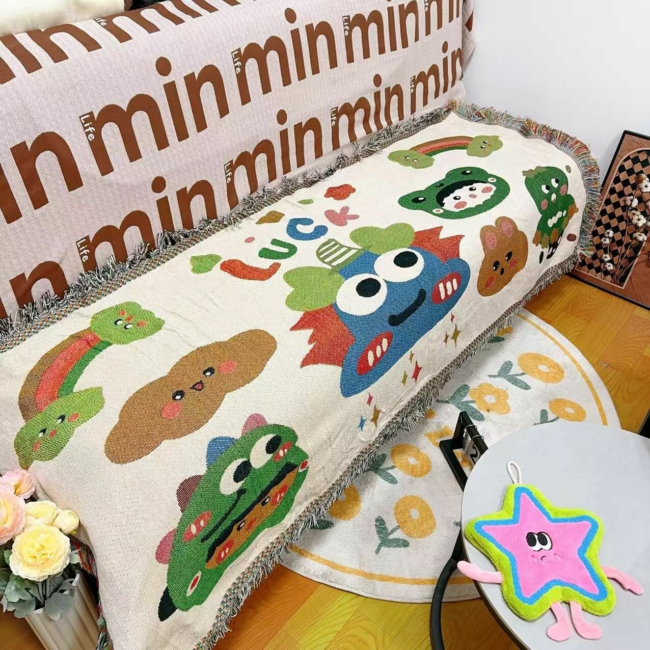 Французская романтическая накидка на диван 90x180 см антипылевая защита, декоративный плед! Для односпальных диванов и кресел