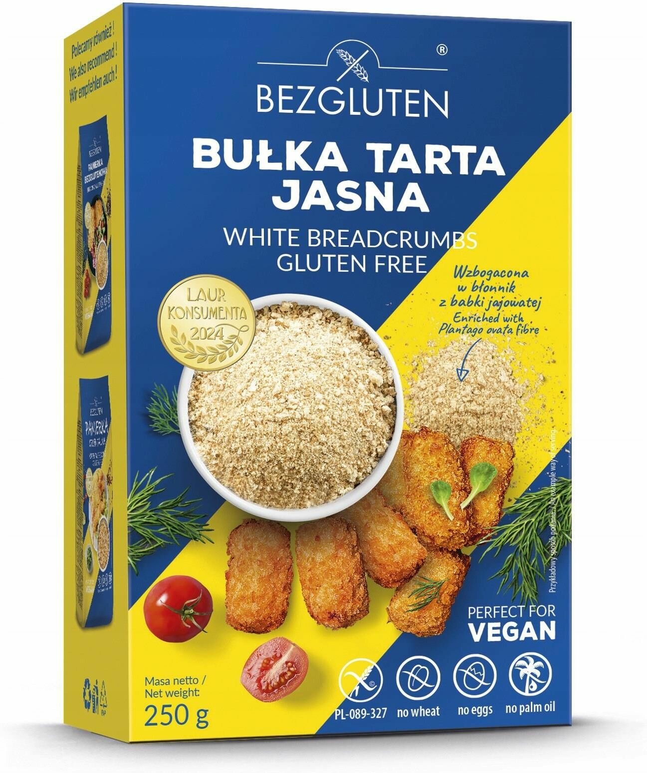 Легкие безглютеновые панировочные сухари Bezgluten, 3шт x 250г