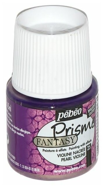 Краски и контуры по стеклу и керамике PEBEO Краска Fantasy Prisme с фактурным эффектом 45 мл 166025 пурпурно-фиолетовый с перламутром