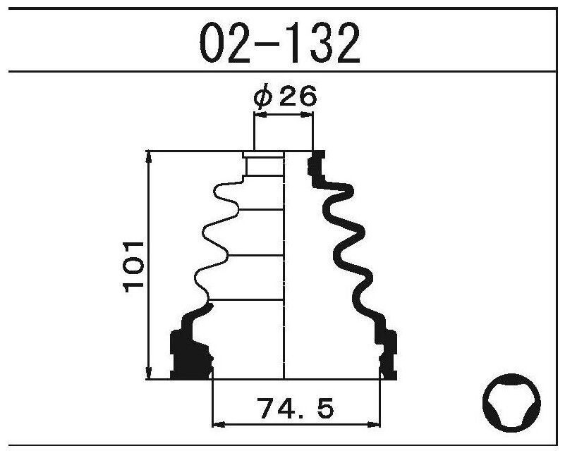 Пыльник шруса внутреннего Maruichi 02-132