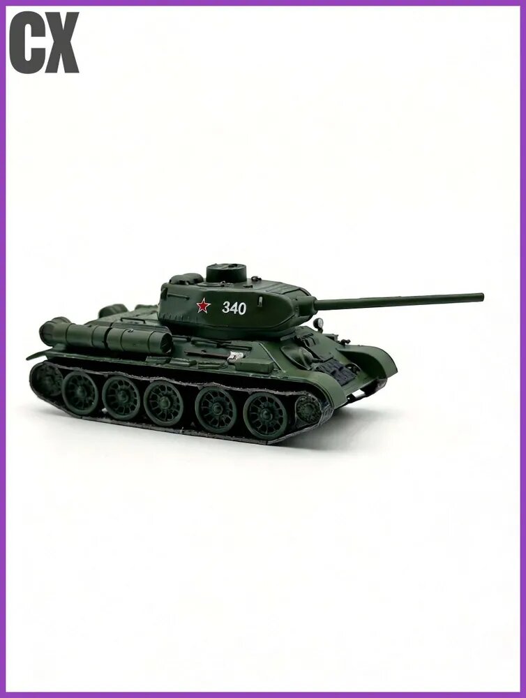 Готовая модель танка Т-34 в масштабе 1:72 серийный номер 340 точная сборка металлические детали сборка