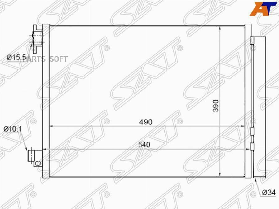 Радиатор кондиционера Renault Arkana 18- / Duster 10-21 SAT ST-DC02-394-0 | цена за 1 шт