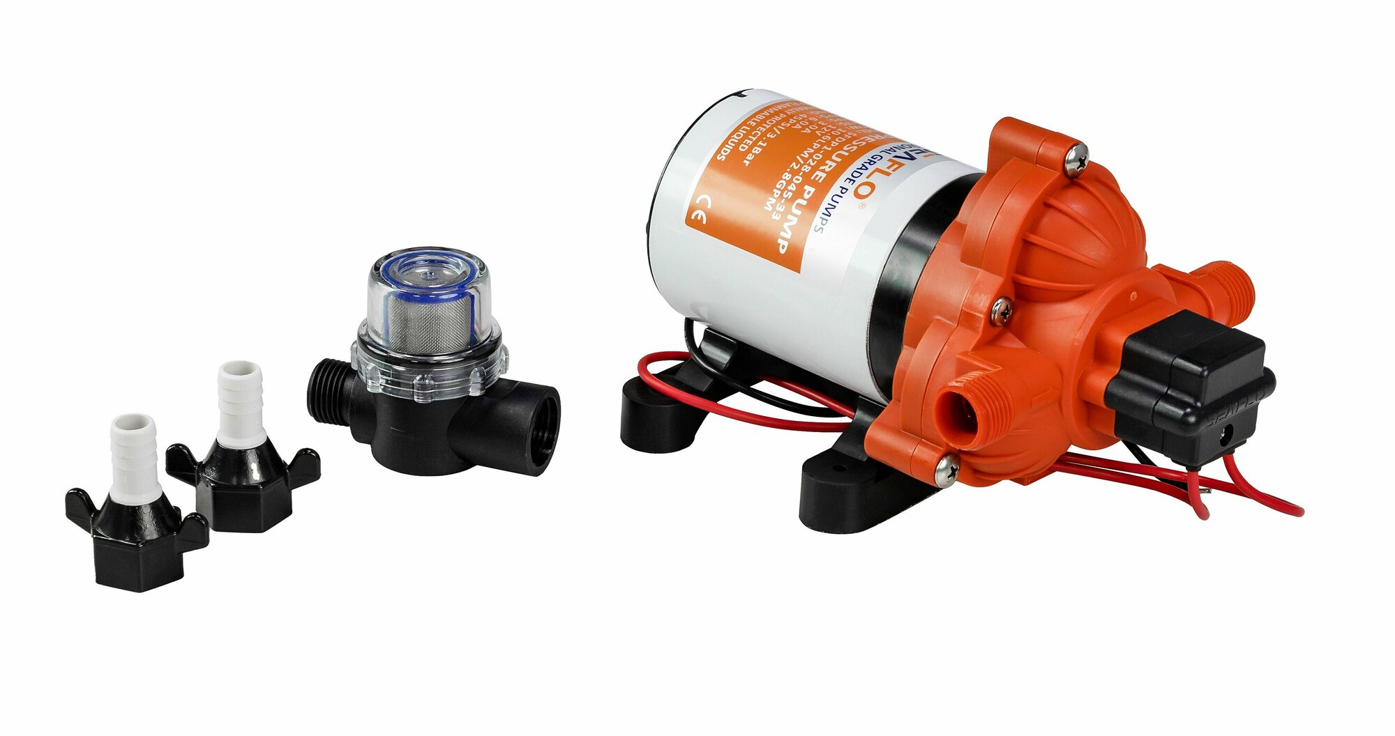 Помпа для лодки водоподающая мембранная SeaFlo, 12 В, 10,6 л/мин, 3.1 бар, 6 А самовсасывающая для п