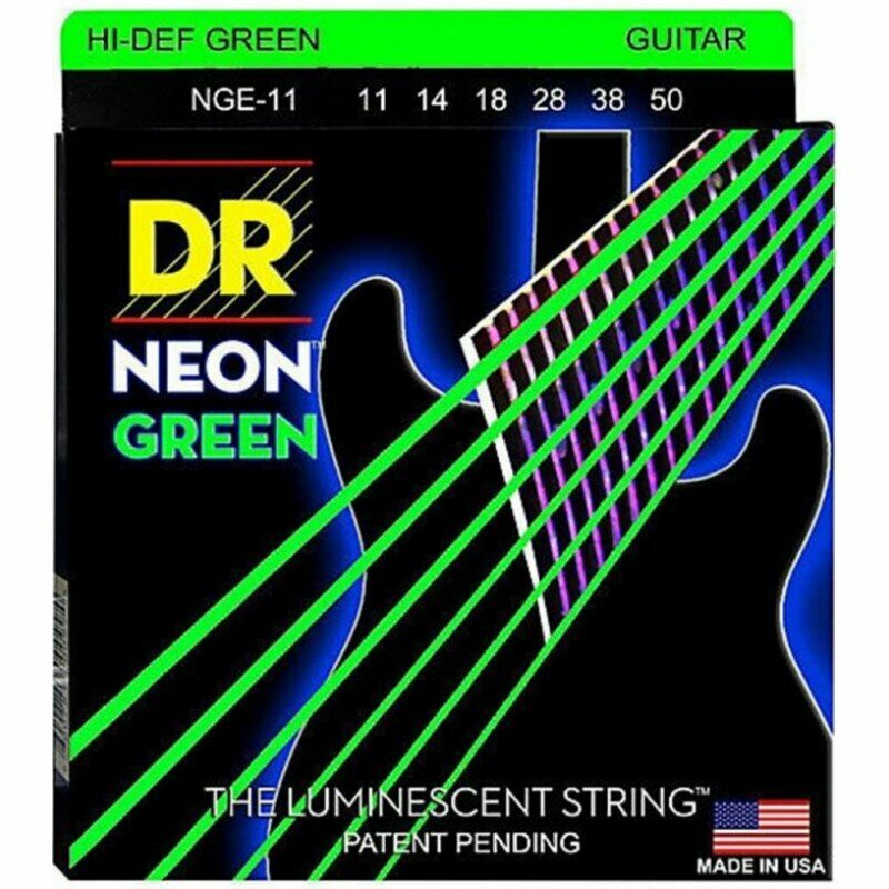 Струны для электрогитары DR Neon HiDef Green NGE-11 11-50