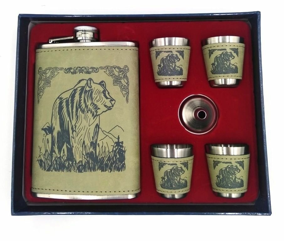 Сувенирный праздничный Набор 5в1 Медведь, мужской, подарочный, сувенир подарок мужчине на день рождения, 23 февраля папе парню мужу другу коллеге