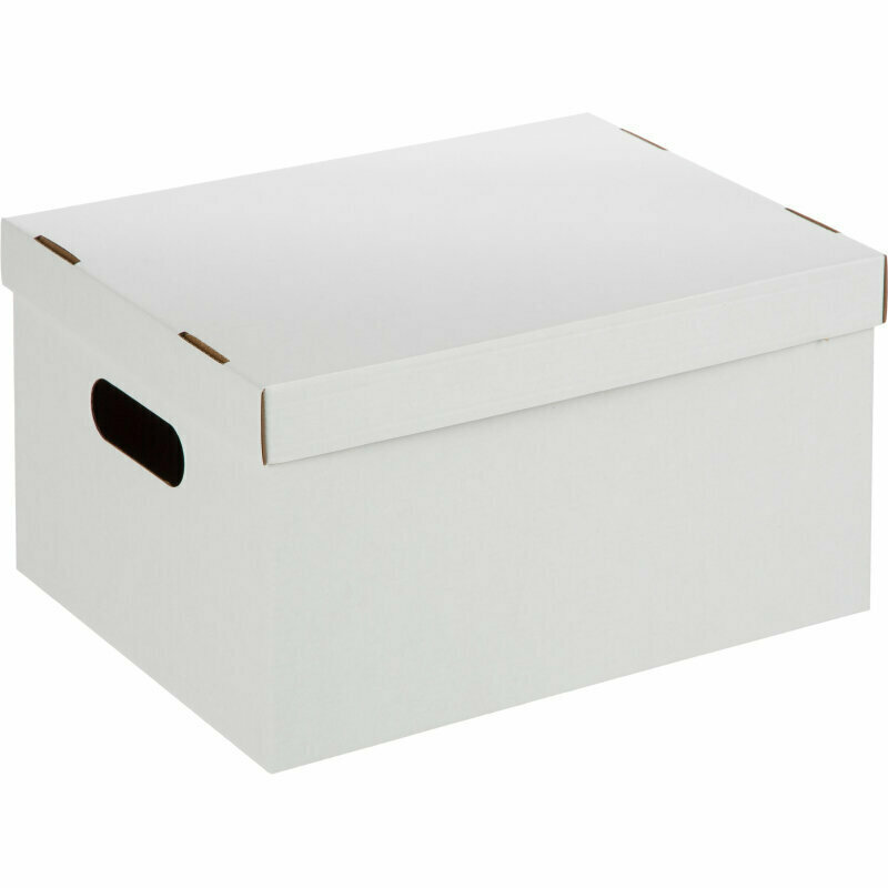 Короб архивный для хранения 340х250х180 белый усилен. дно 3шт/упак ККД-2, 1761617