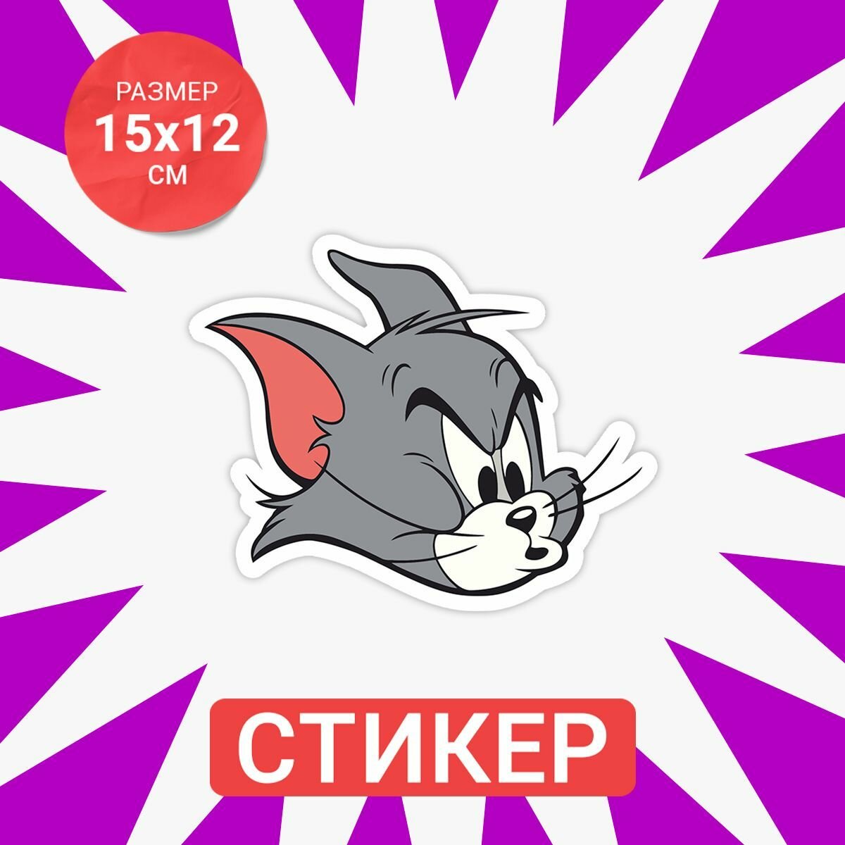 Цветная интерьерная наклейка 15х12 Tom sticker