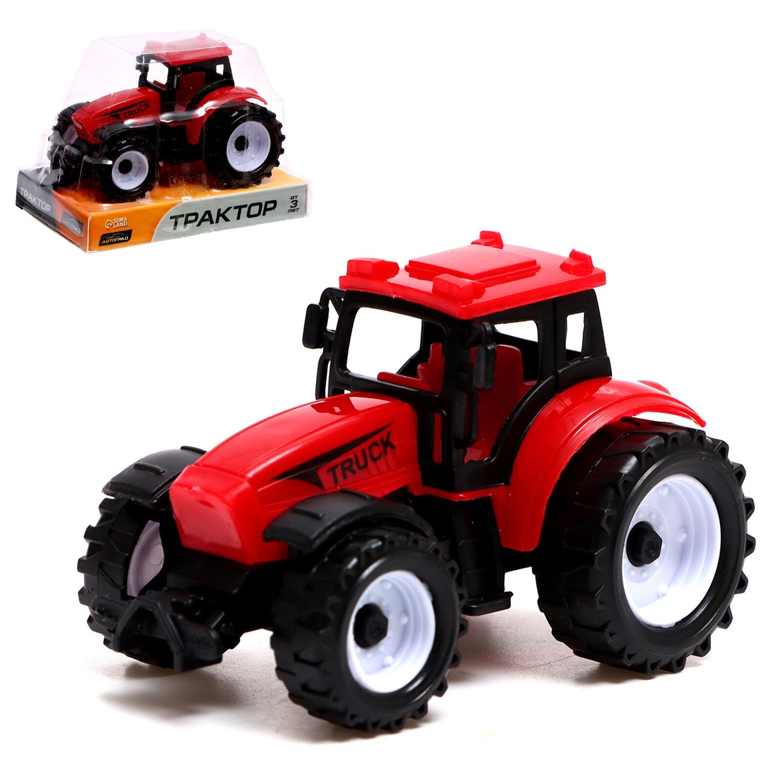 Автоград Трактор инерционный "Фермер", цвет красный 7656649