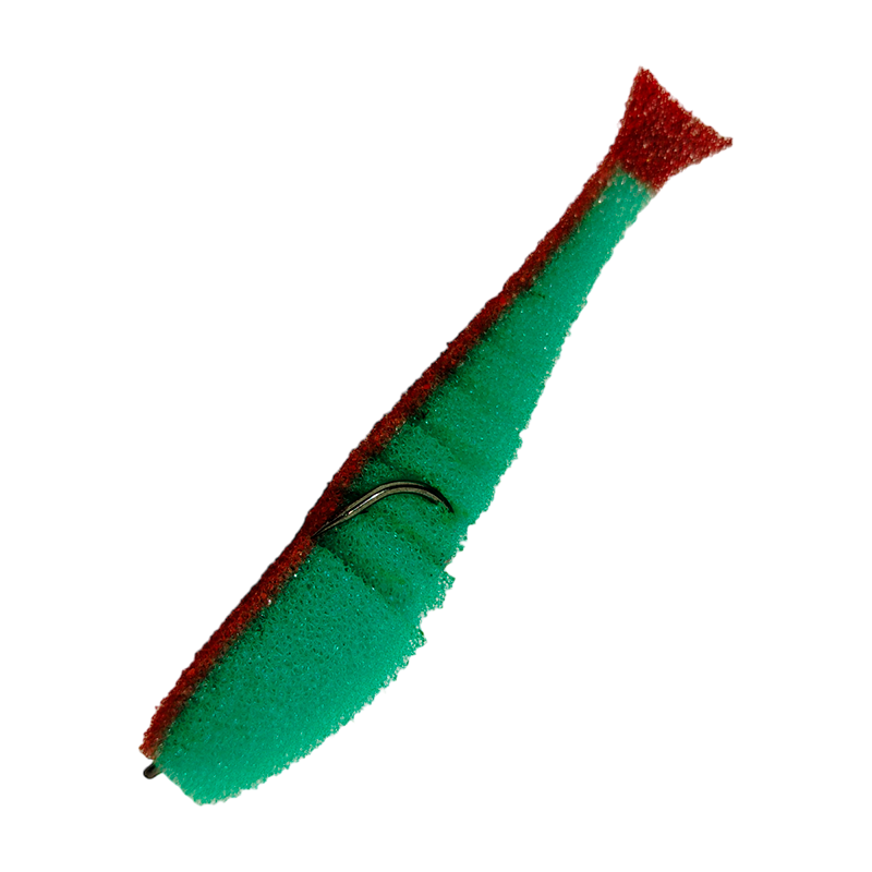 Поролоновая рыбка Lex Air Classic Fish GBRB (зеленое тело/красная спина) - в упаковке 5 шт, размер 90 мм.