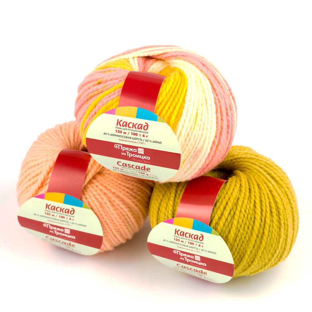 Пряжа Каскад из Троицка40% шерсть, 60% акрил, 100 г, 125 м для тёплых изделий цвет №0463 само (1шт)