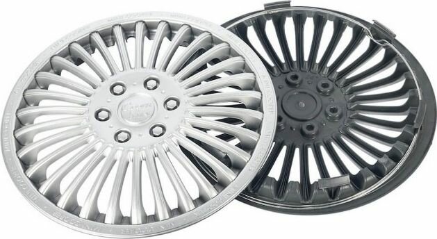 AKS LW1411 Колпак колеса декоративный R-14 (пруж.) "Мини Купер" (к-т 2шт)