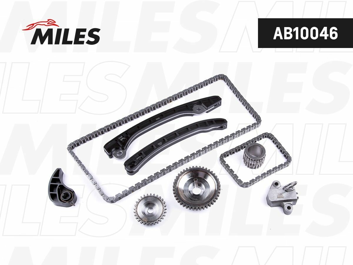Комплект цепи ГРМ MILES AB10046, для NISSAN HR16DE, 1.6i, 10-