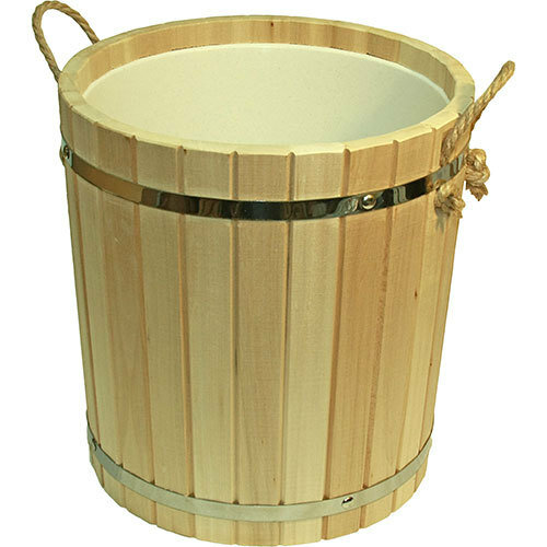 Запарник из липы с пластиковой вставкой, 15 л (с крышкой)
