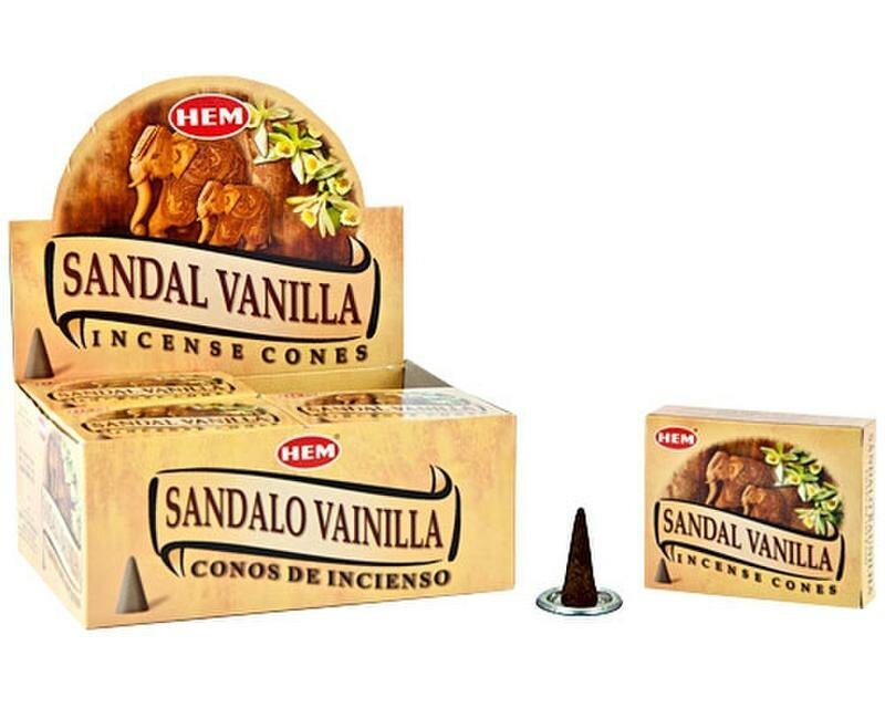 Благовония HEM безосновные Sandal Vanilla - Сандал и ваниль, 10 конусов