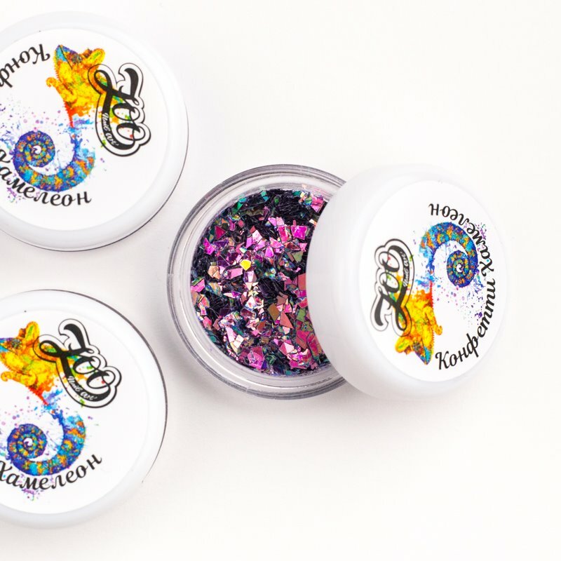 Конфетти Хамелеон Zoo Nail Art №1519, 1 г многогранный блеск с эффектом хамелеона