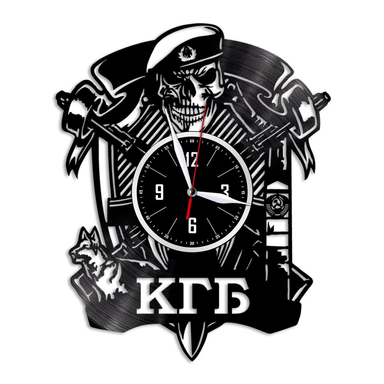 КГБ - настенные часы из виниловой пластинки