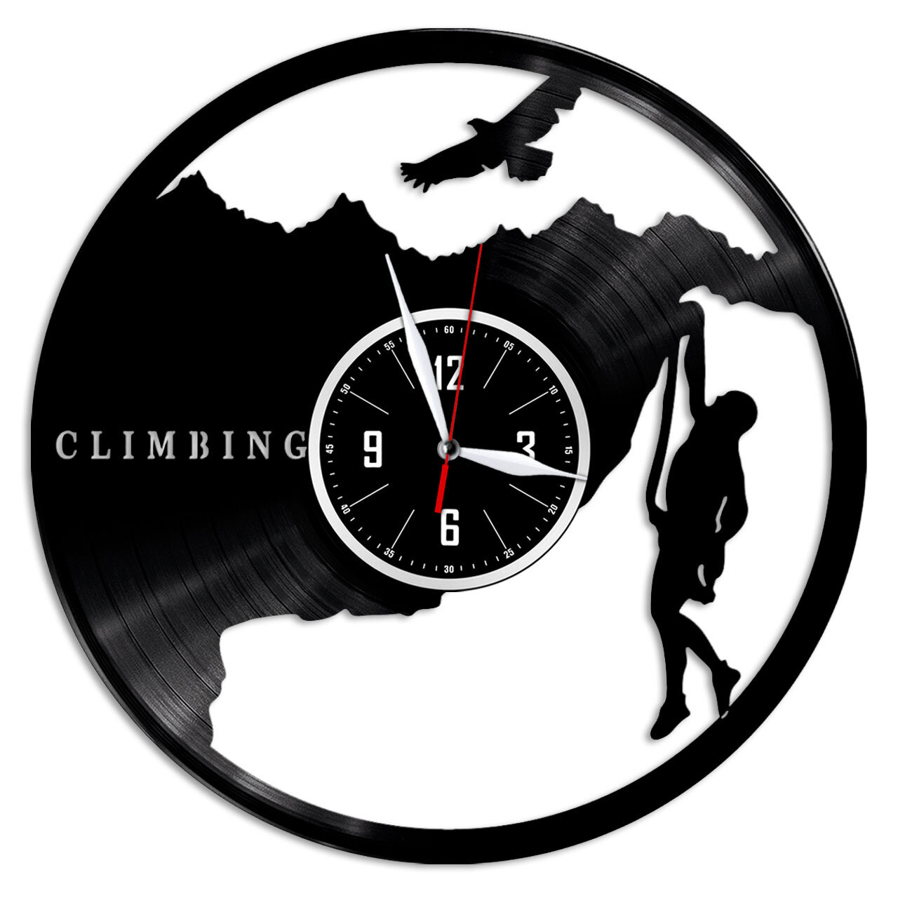 Сlimbing - настенные часы из виниловой пластинки, диаметр 30 см