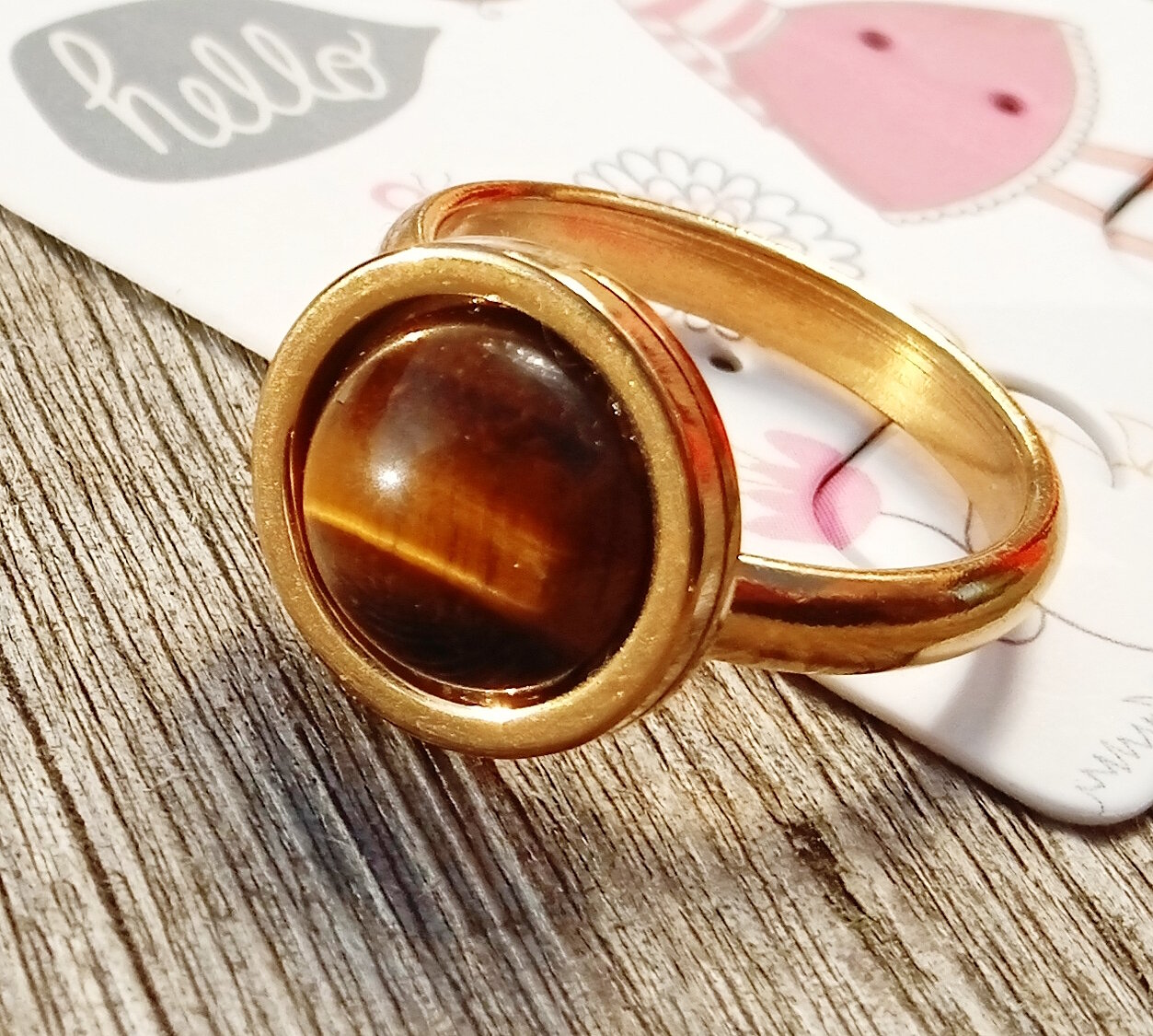 Кольцо, тигровый глаз