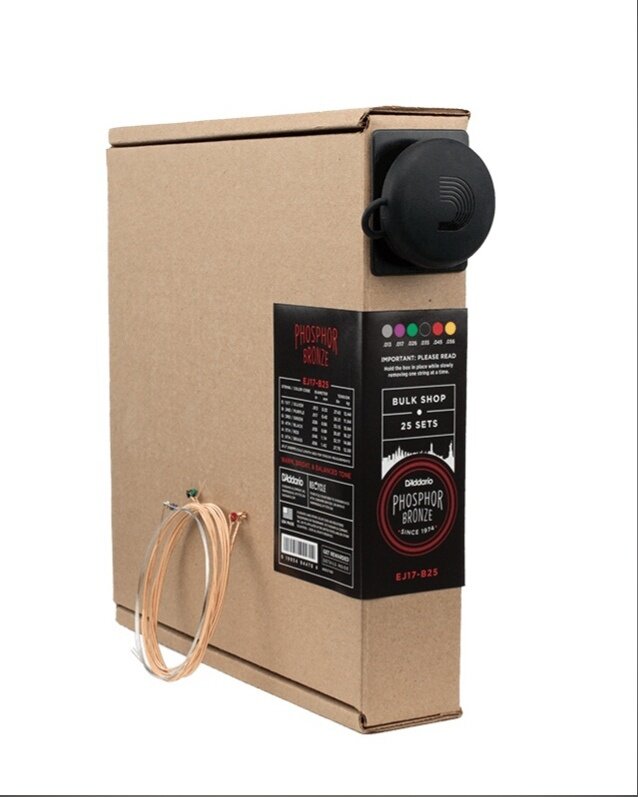 Струны для акустической гитары D'Addario EJ17-B25 Phosphor Bronze 13-56, 25 комплектов в одной упаковке