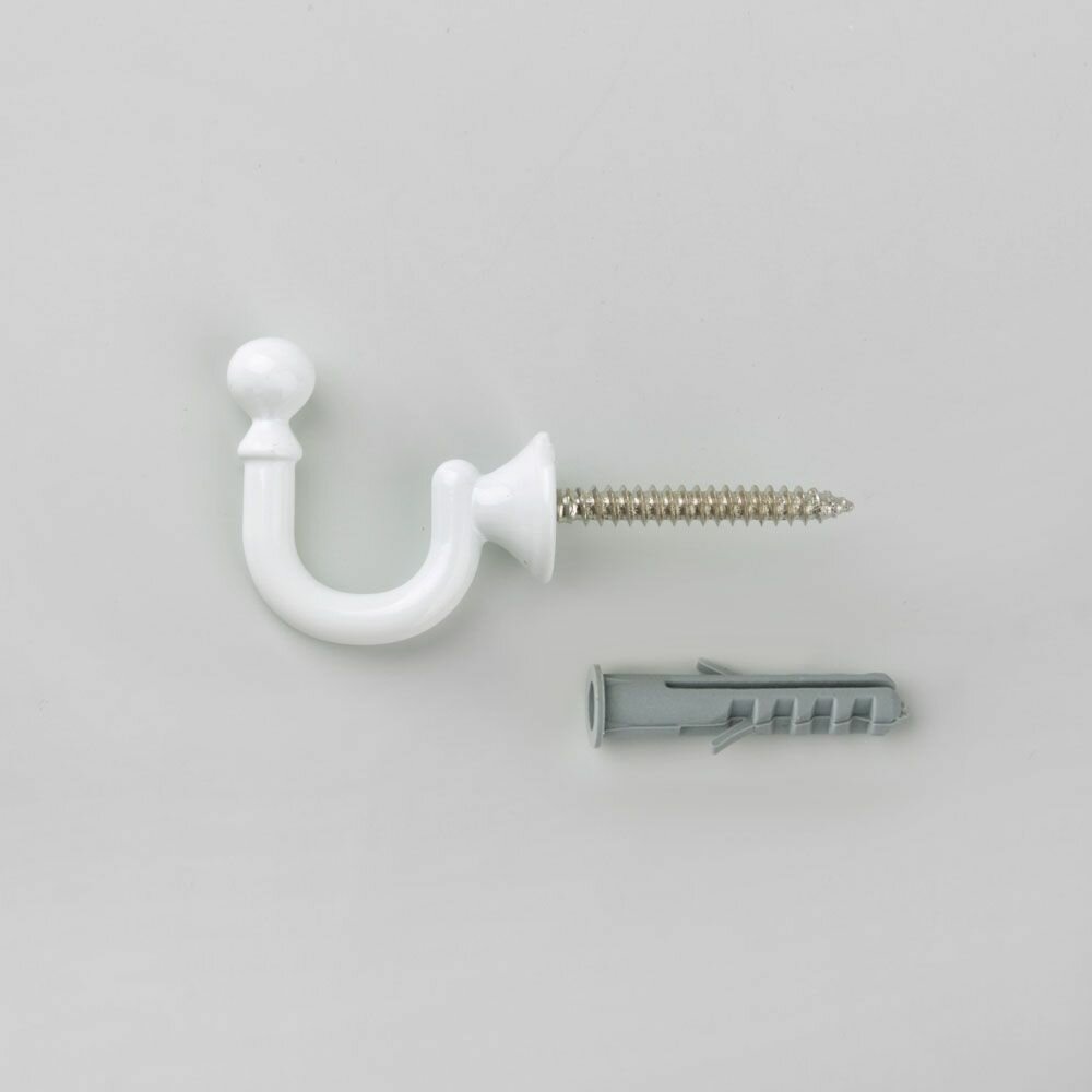 Крючок винтовой 30 мм OLEXDECO 1 шт. Белый глянец
